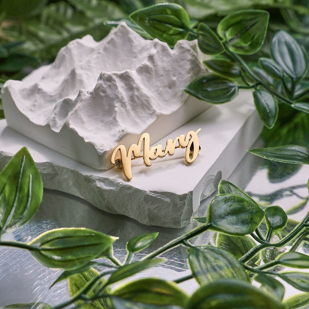 Custom Name Brooch, Personalized Name Tags, Initials Brooch, Monogram ...