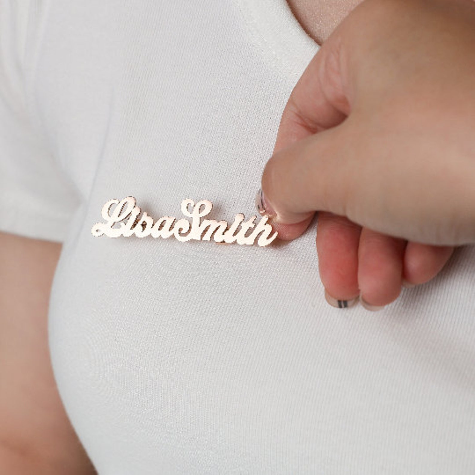 Personalized Nameplate Brooch, Custom Unisex Jacket Badge, Company Name ...