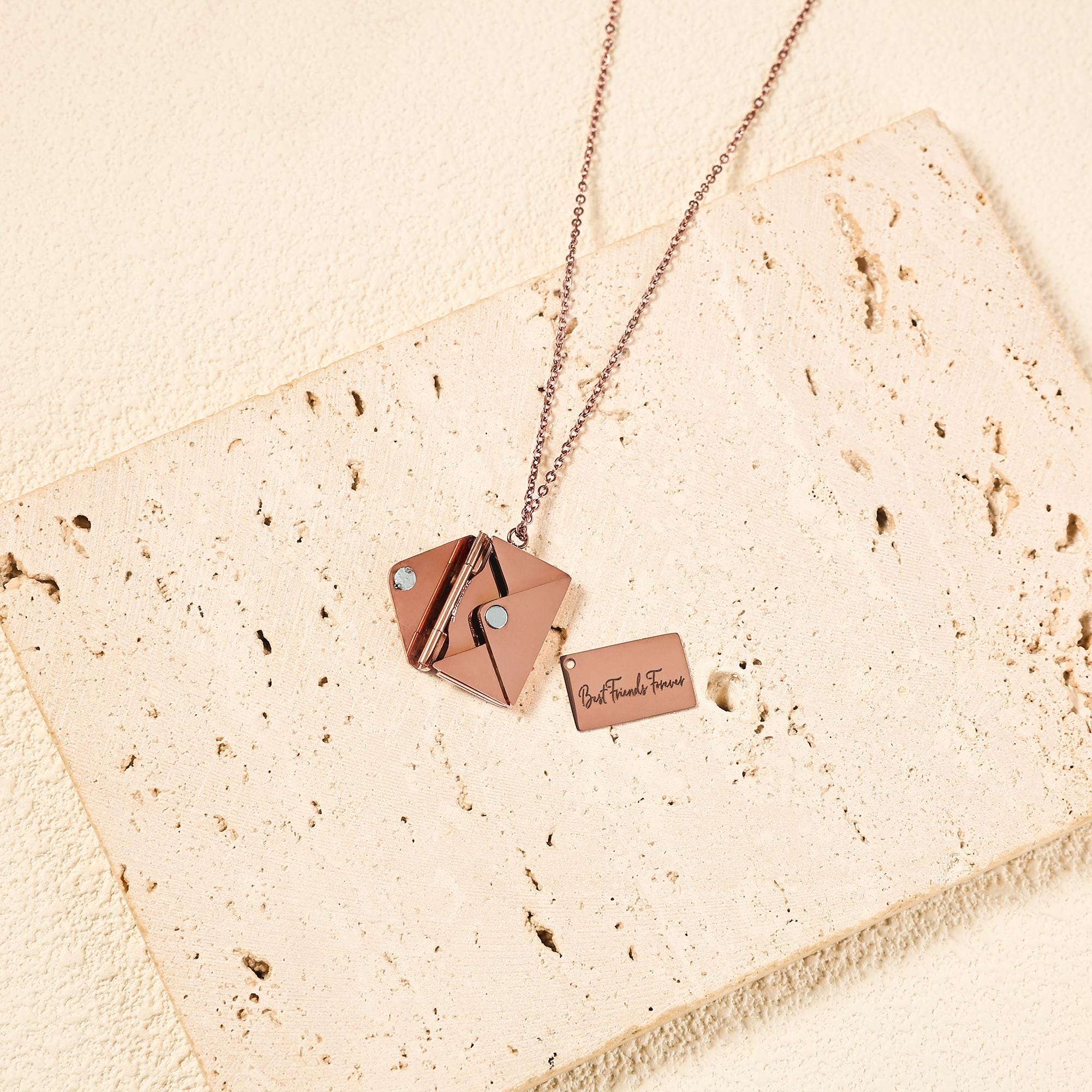 Personalized Envelope Necklace, Secret Message Hidden Message Necklace ...