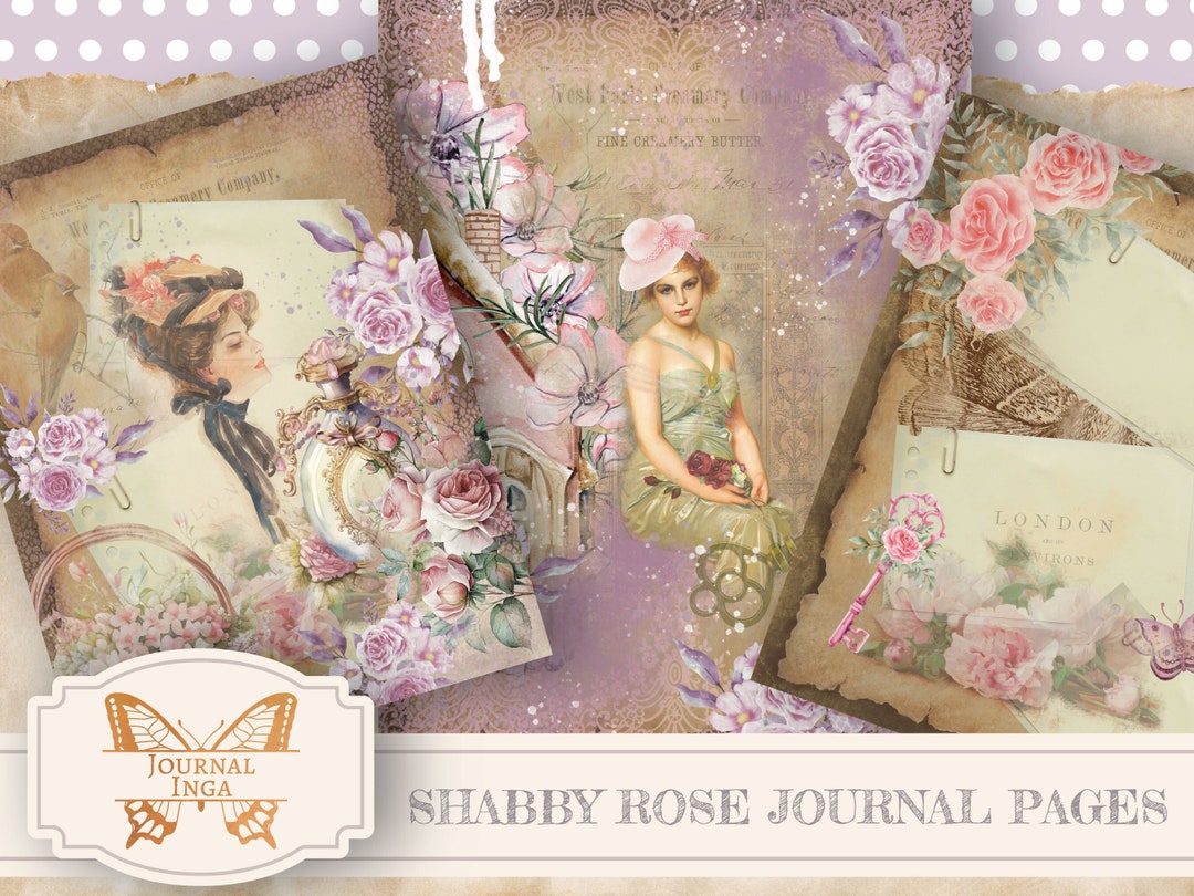 Shabby Rose Printable Junk Journal Kit, Junk Journal Digi Kits ...