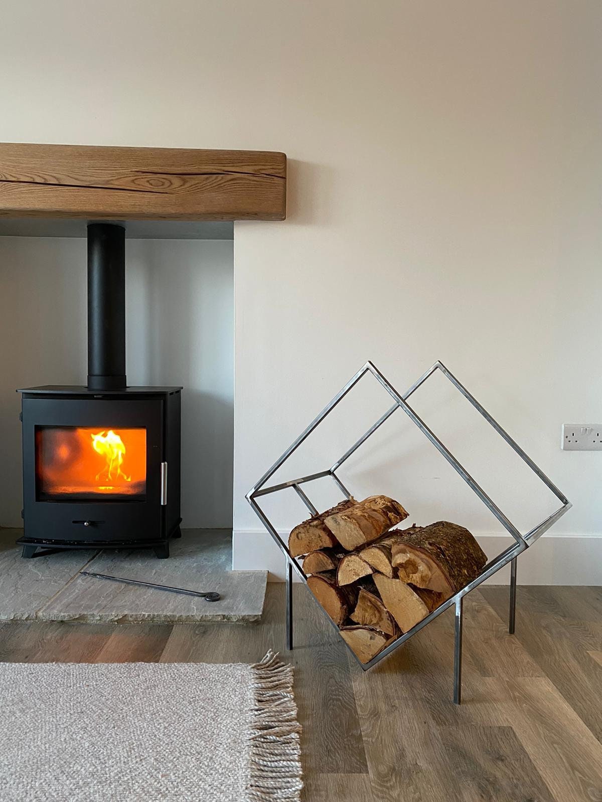 Modern Metal Log Store Holder Basket | Etsy