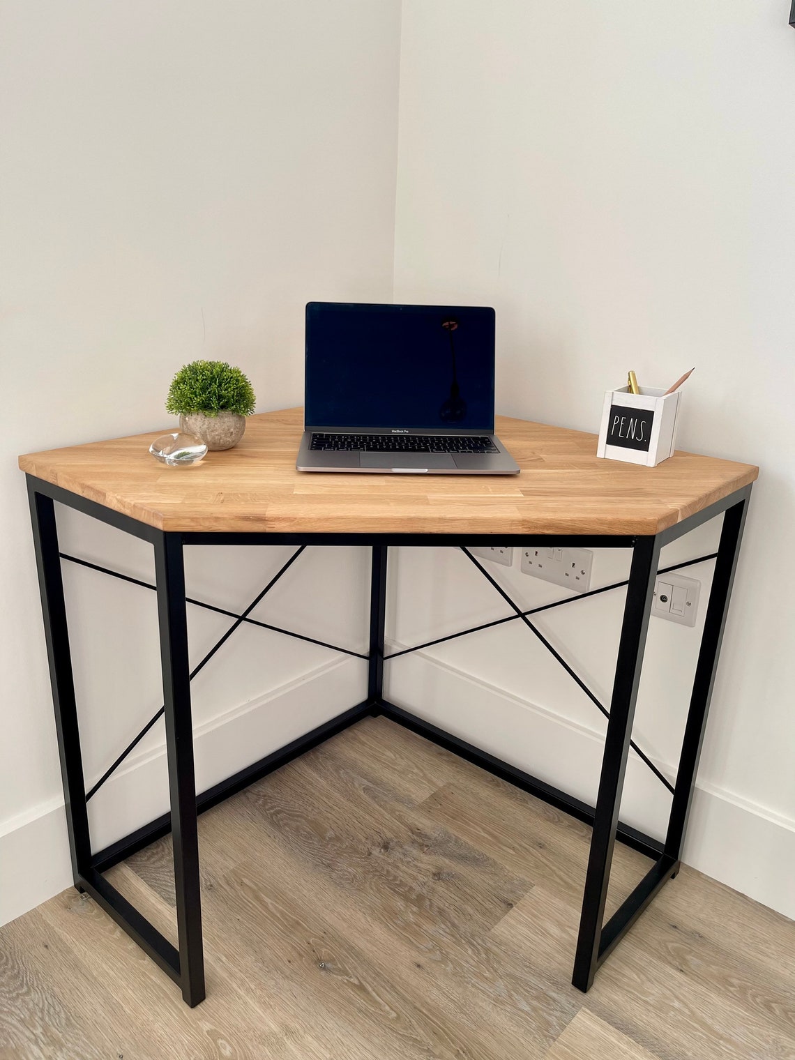 Oak Office Corner Desk - Etsy UK