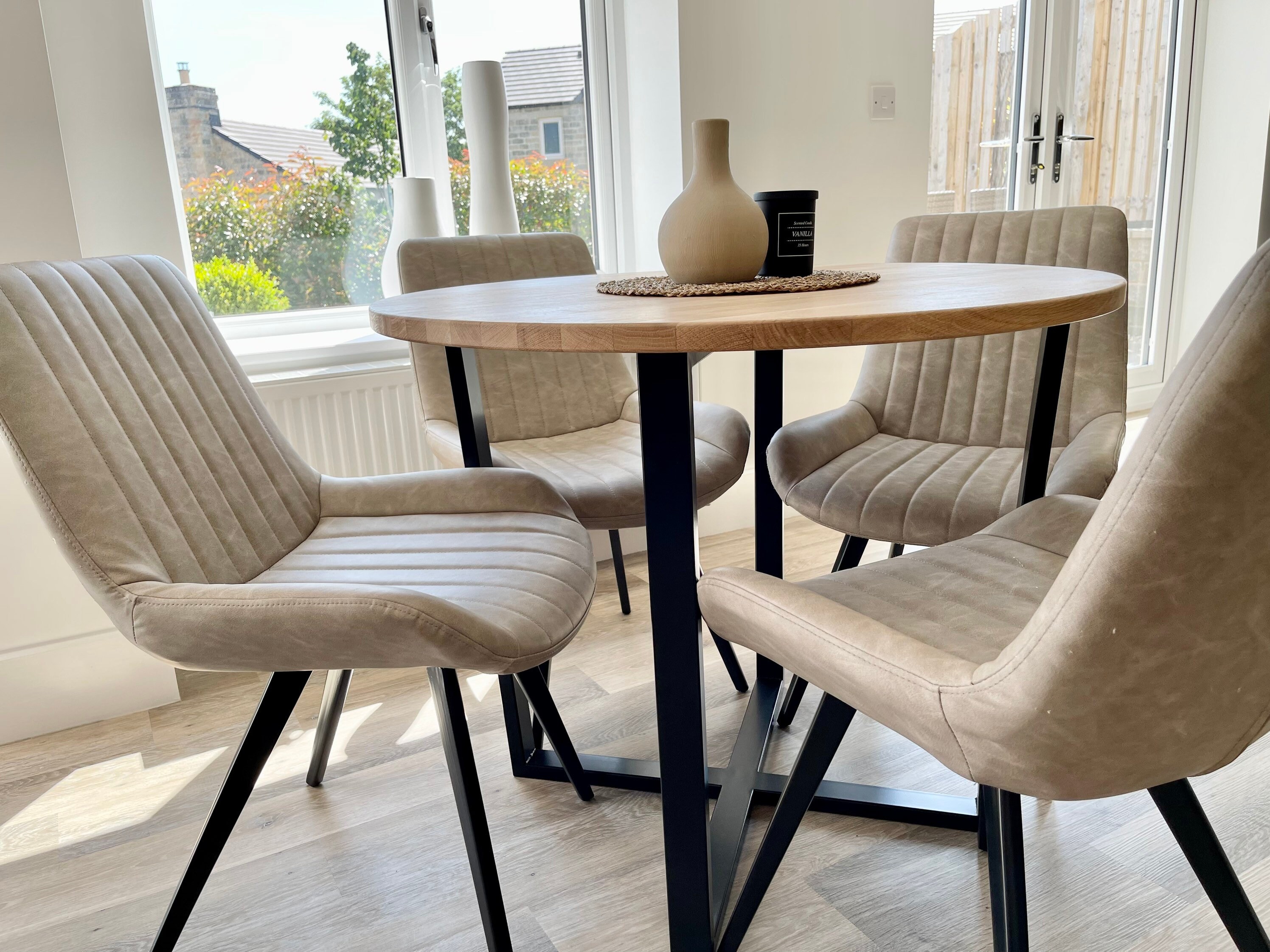 Round Oak Dining Table - Etsy