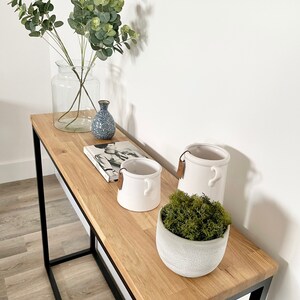 Landon Oak Metal Console Table - Etsy UK