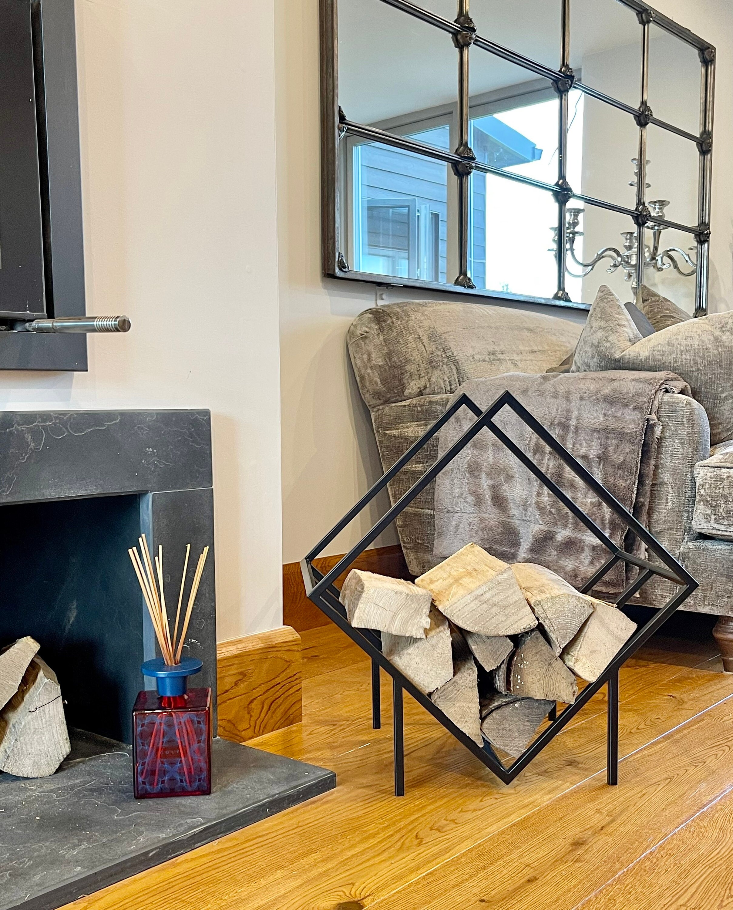 Modern Metal Log Store Holder Basket | Etsy