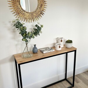 Landon Oak Metal Console Table - Etsy UK
