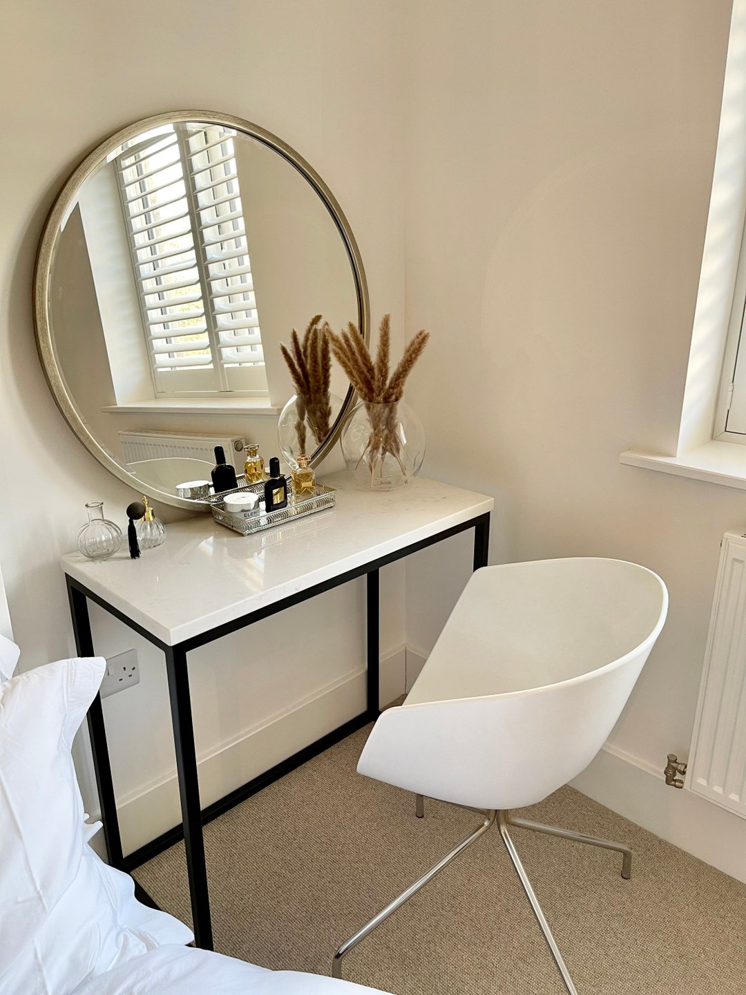 Luna Marble Quartz Dressing Table - Etsy