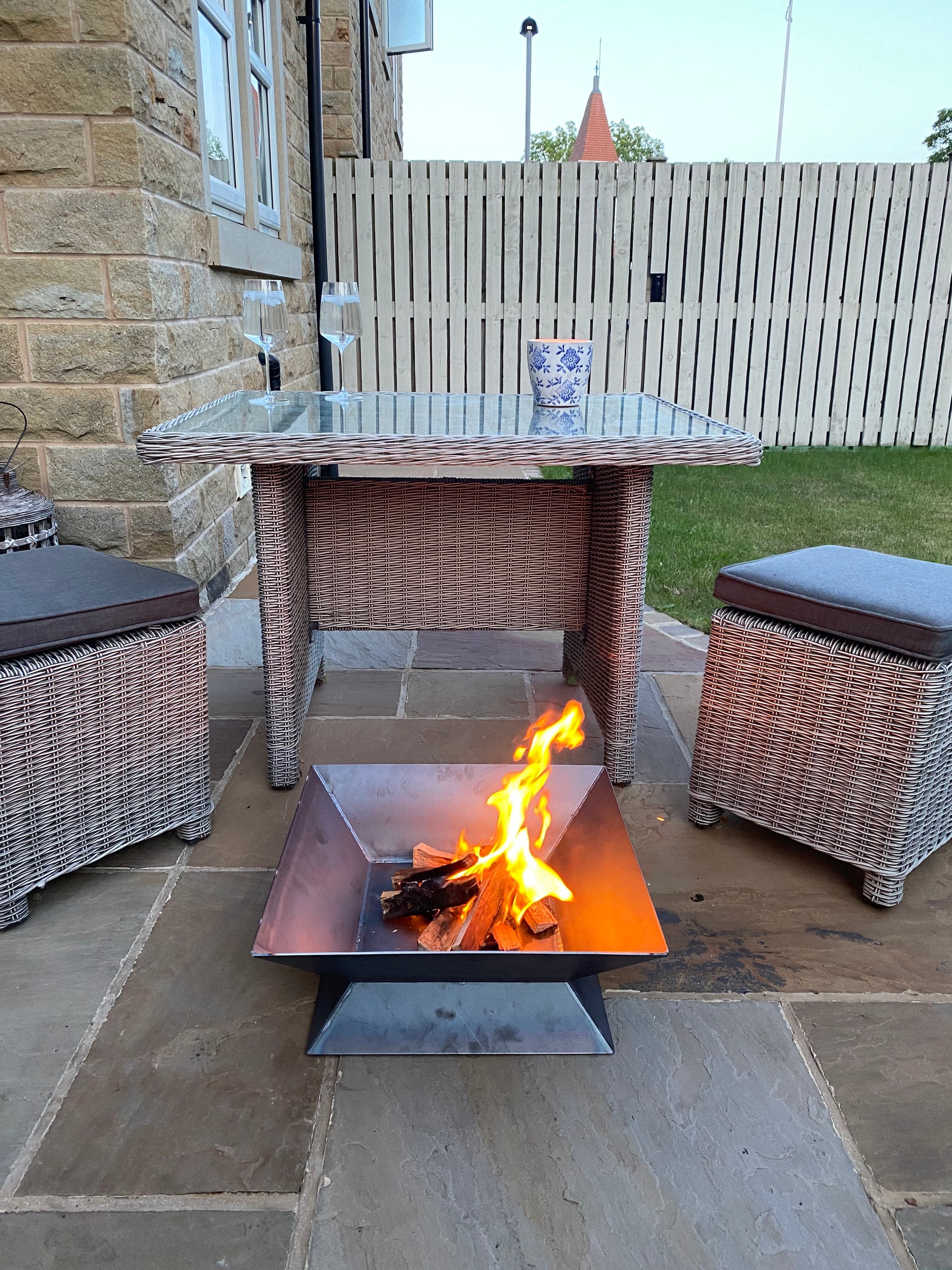 Mini Pyramid Fire Pit Handmade Fire Bowl Outdoor Patio - Etsy