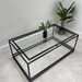 Thea Glass Metal Coffee Table Black - Etsy