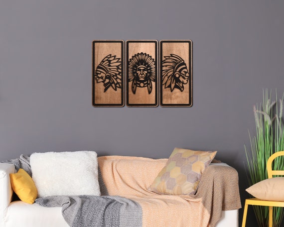 American Indian Wood Wall Decor Native Americans Wood Wall - Etsy