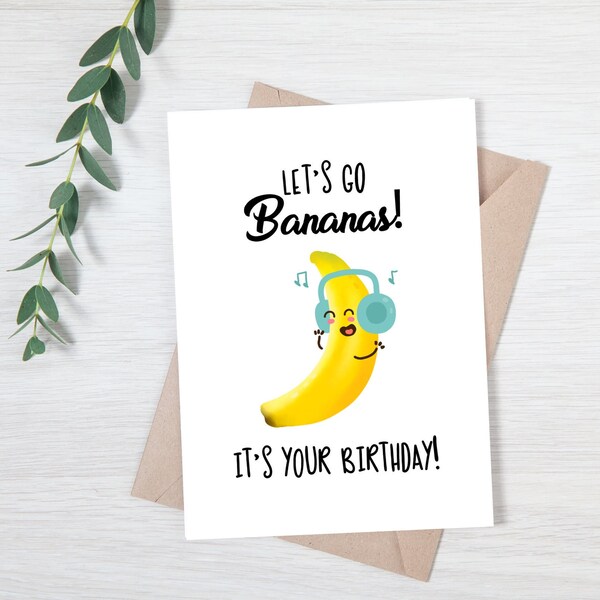 Go Bananas Birthday Card - Etsy