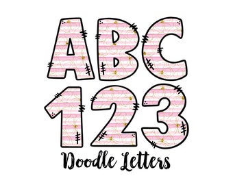 Doodle Letters Png-alphabet Letters and Numbers-sublimation - Etsy
