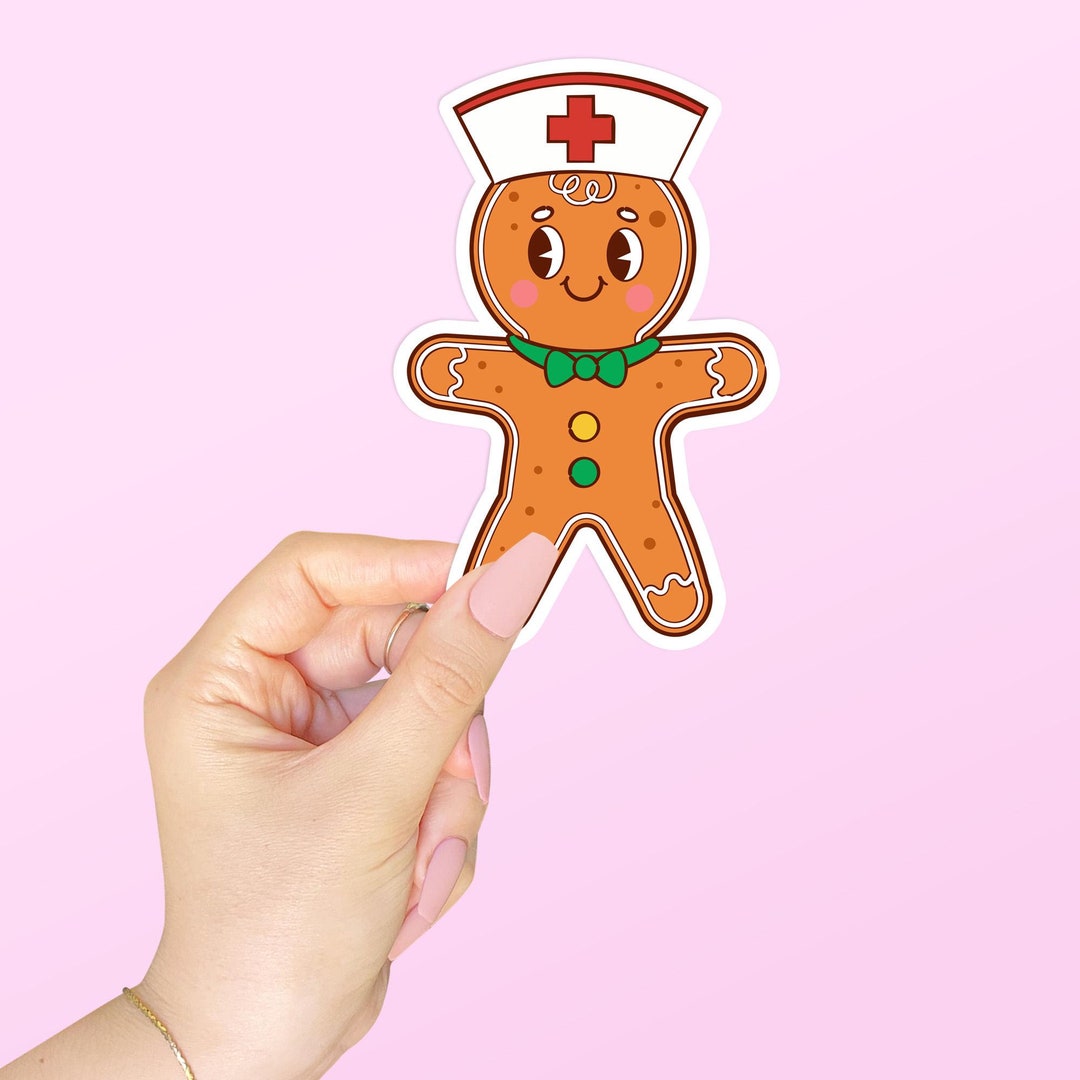 Gingerbread Nurse Sticker, Christmas Nurse Sticker, Nurse Gifts, Laptop ...