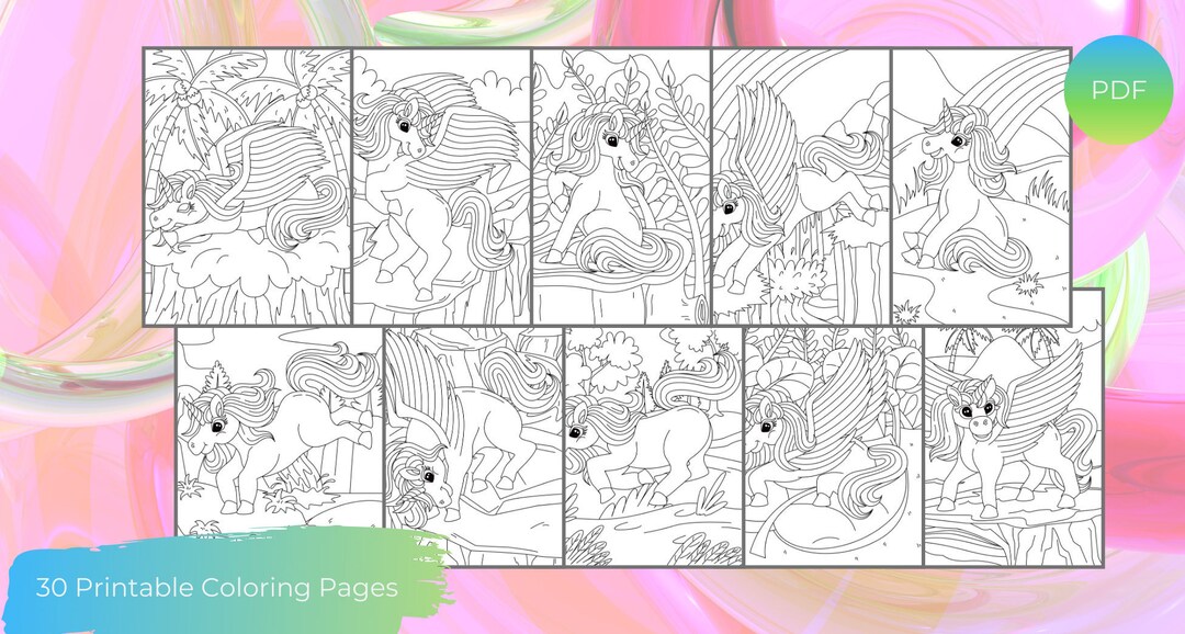 Unicorn Coloring Pages - 30 Printable Unicorn Coloring Pages for Girls ...