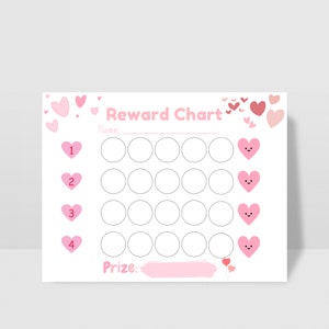 Printable Reward Chart for Girl, Kids Reward Chart, Chore Chart ...