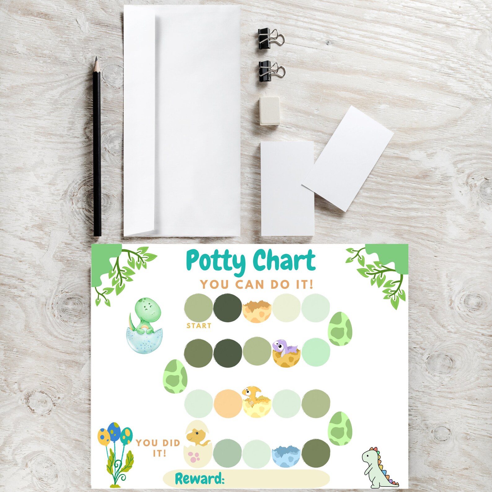 Printable Dinosaur Potty Training Chart, Kids Reward Chart, Potty ...