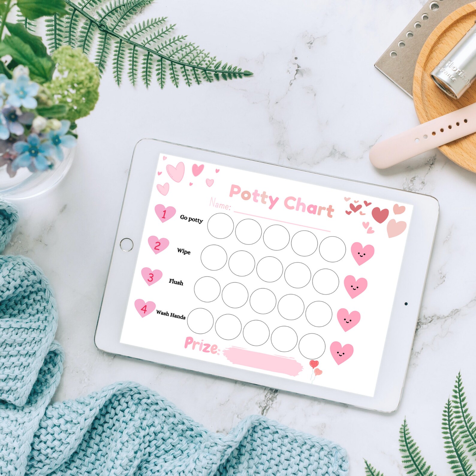 Printable Potty Training Chart for Girl, Kids Reward Chart, Potty ...