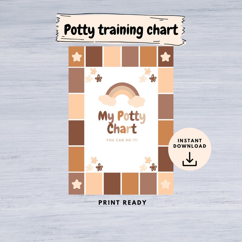 Printable Potty Training Chart, Kids Reward Chart, Potty Sticker Chart ...
