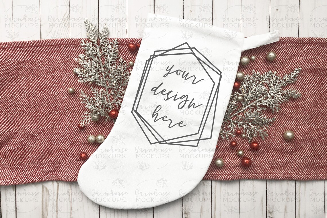 Christmas Stocking Mockup for Clipart and SVGS Flatlay - Etsy UK