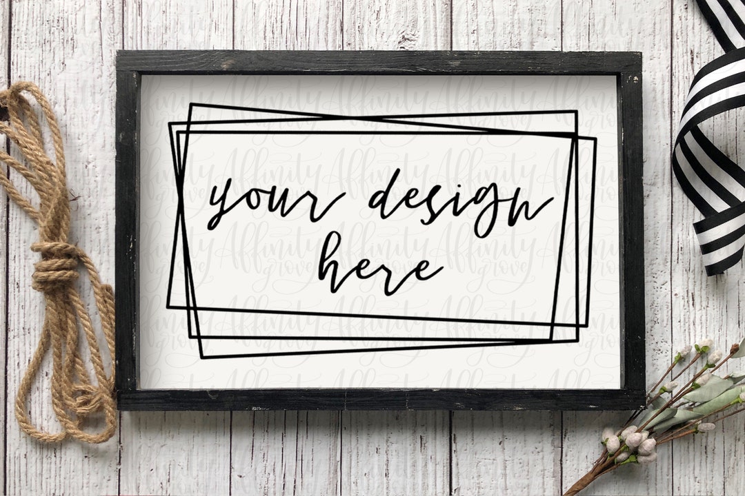 Framed Wood Sign Craft Mockup - Etsy