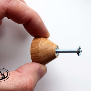 Small Wooden Round Handles, Wood Drawer Knobs, Oak Circle Handle ...