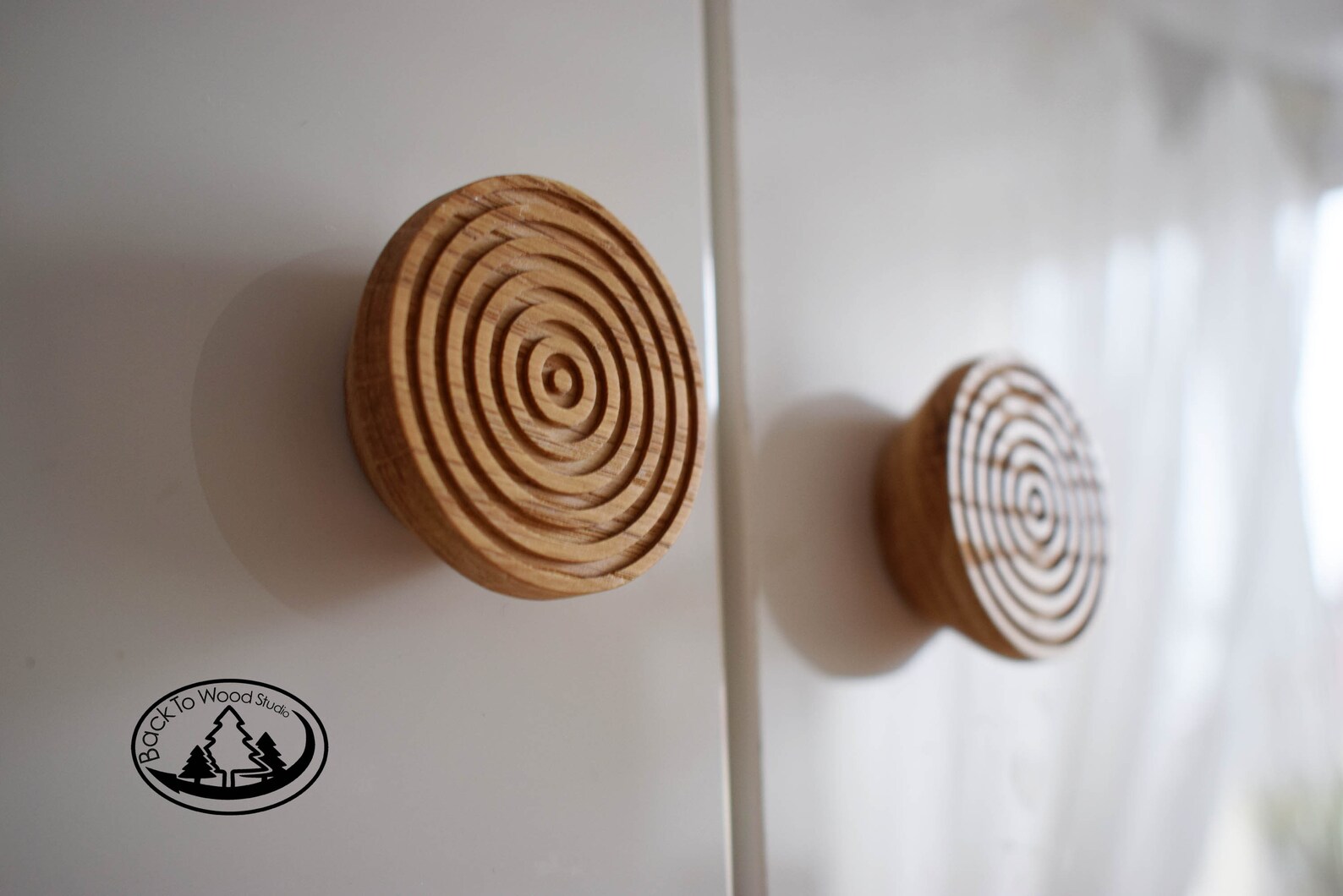 Wooden Round Handles Wood Drawer Knobs Oak Handles Wardrobe - Etsy