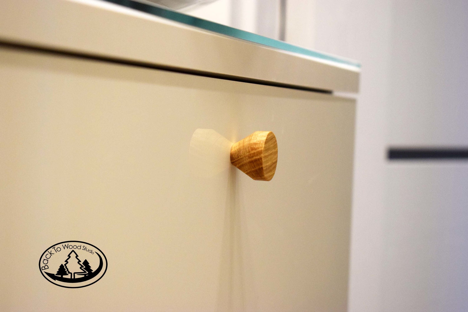 Small Wooden Round Handles Wood Drawer Knobs Oak Circle | Etsy