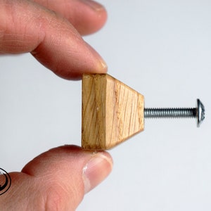 Small Wooden Square Handles, Wood Drawer Knobs, Oak Square Handle ...