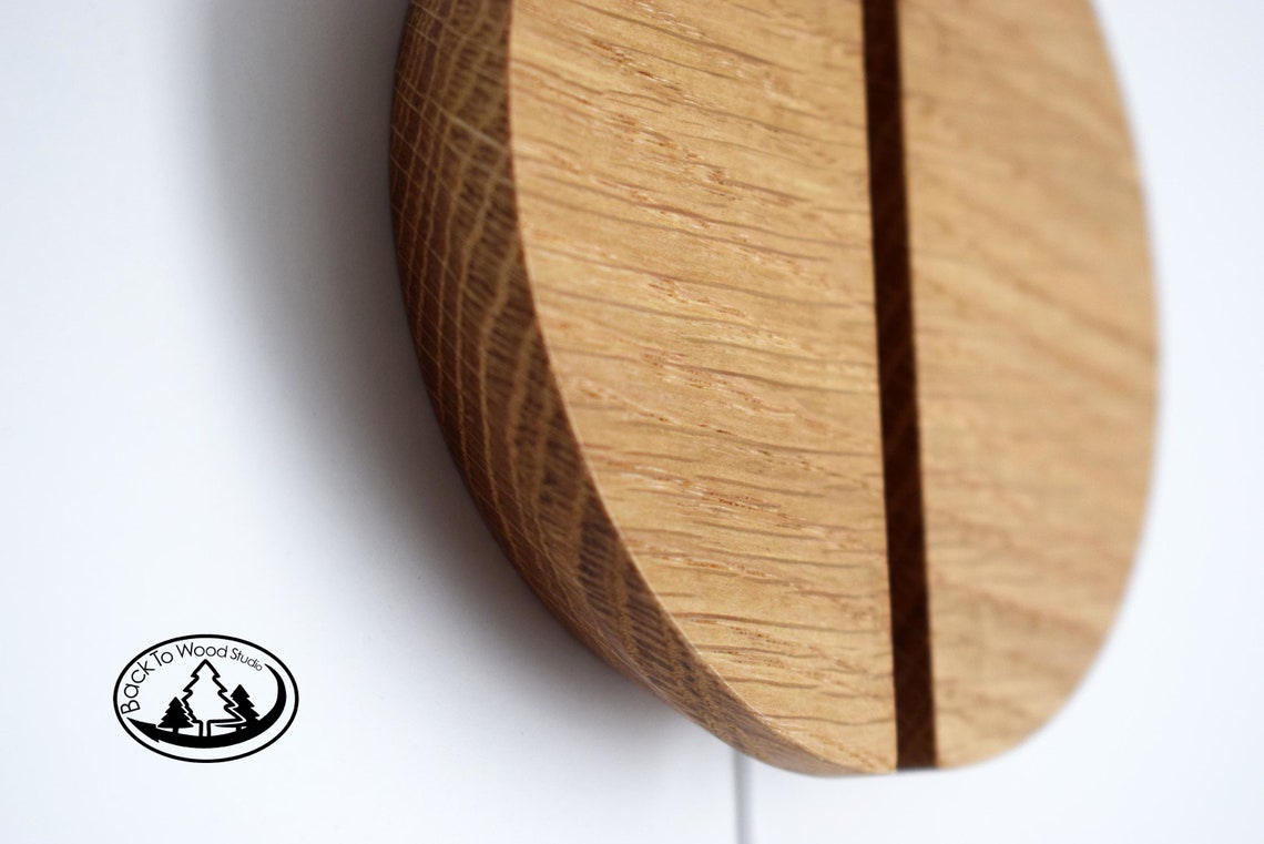 Wooden Half Circle Handles, Wood Drawer Knobs, Oak Half Moon Handle ...