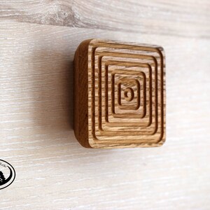 Wooden Square Handles, Wood Engraving Pattern, Wood Drawer Knobs, Oak ...