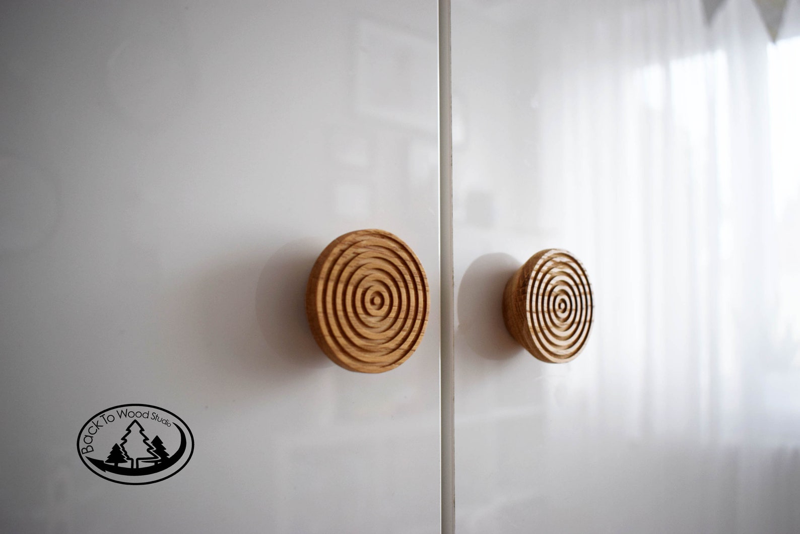 Wooden Round Handles, Wood Drawer Knobs, Oak Handles, Wardrobe Handles ...
