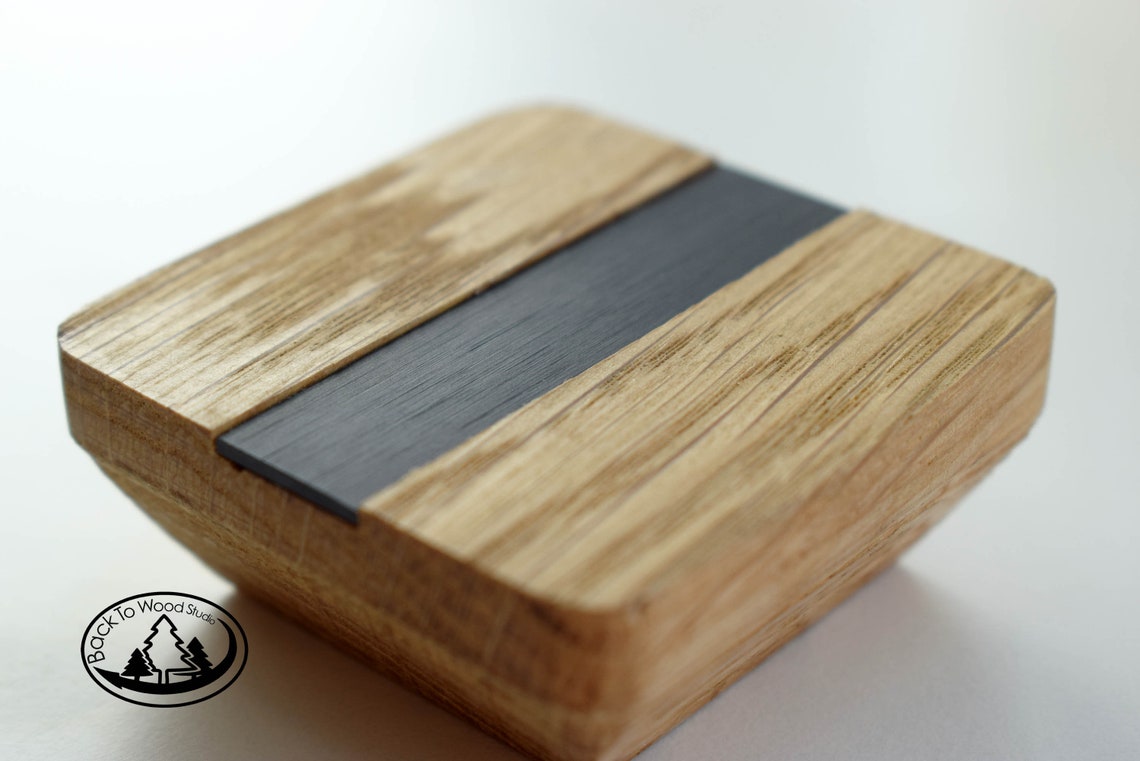 Wooden Square Handles With Single Black Decor Wood Drawer - Etsy