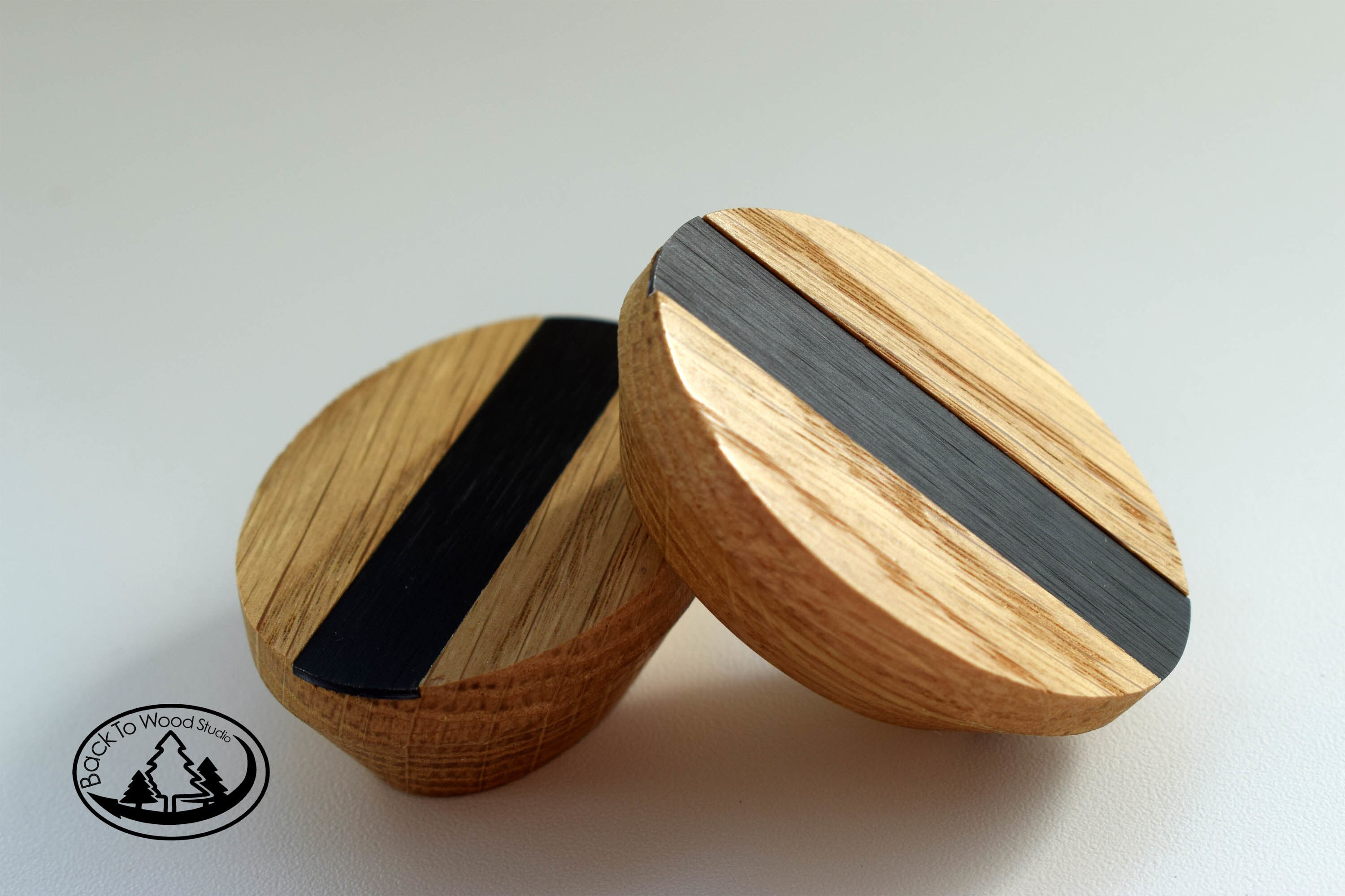 Wooden Oval Handles With Single Black Decor Wood Drawer - Etsy