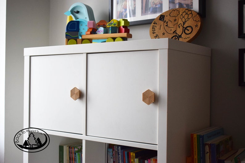 Wooden Hexagonal Handles, Wood Engraving Pattern ,wood Drawer Knobs ...