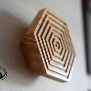 Wooden Hexagonal Handles, Wood Engraving Pattern ,wood Drawer Knobs ...