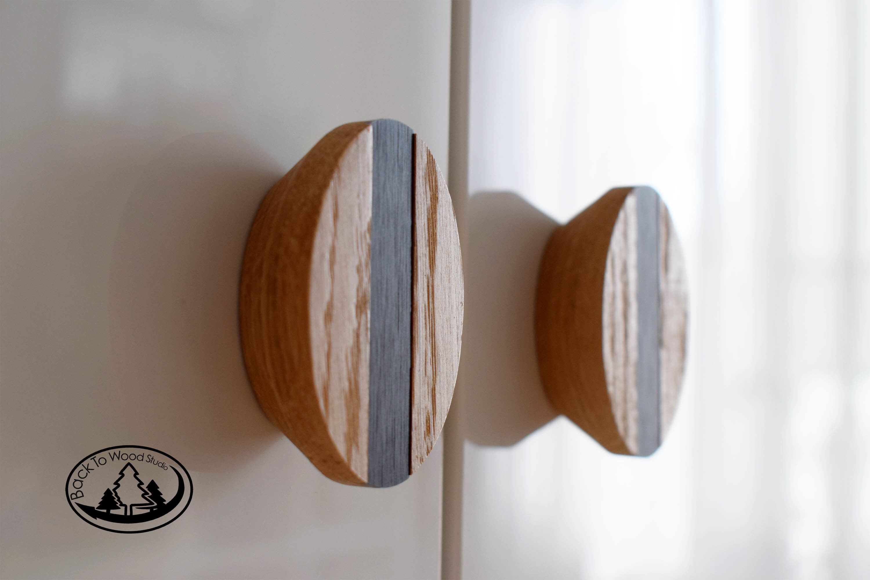 Wooden Oval Handles With Single Black Decor Wood Drawer - Etsy