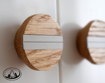 Small Wooden Round Handles Wood Drawer Knobs Oak Circle - Etsy