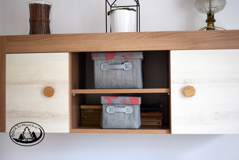 Wooden Round Handles Wood Drawer Knobs Oak Circle Handle - Etsy