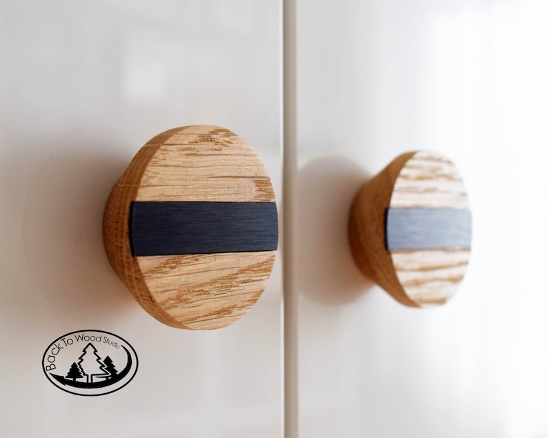 Wooden Round Handles With Single Black Decor Wood Drawer - Etsy
