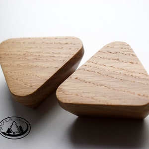 Wooden Triangular Handles, Wood Drawer Knobs, Oak Triangle Handle ...