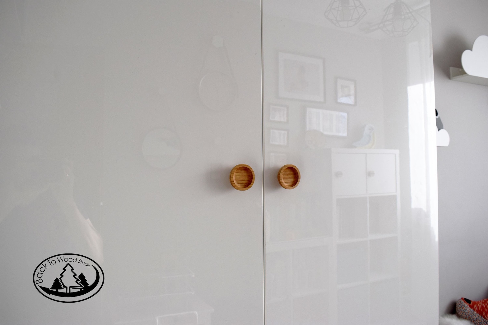 Wooden Round Concave Knobs Wood Drawer Knobs Oak Circle - Etsy