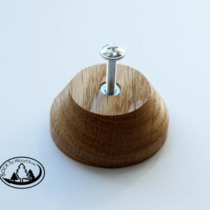 Wooden Round Handles With Single Gold Decor, Wood Drawer Knobs, Oak ...