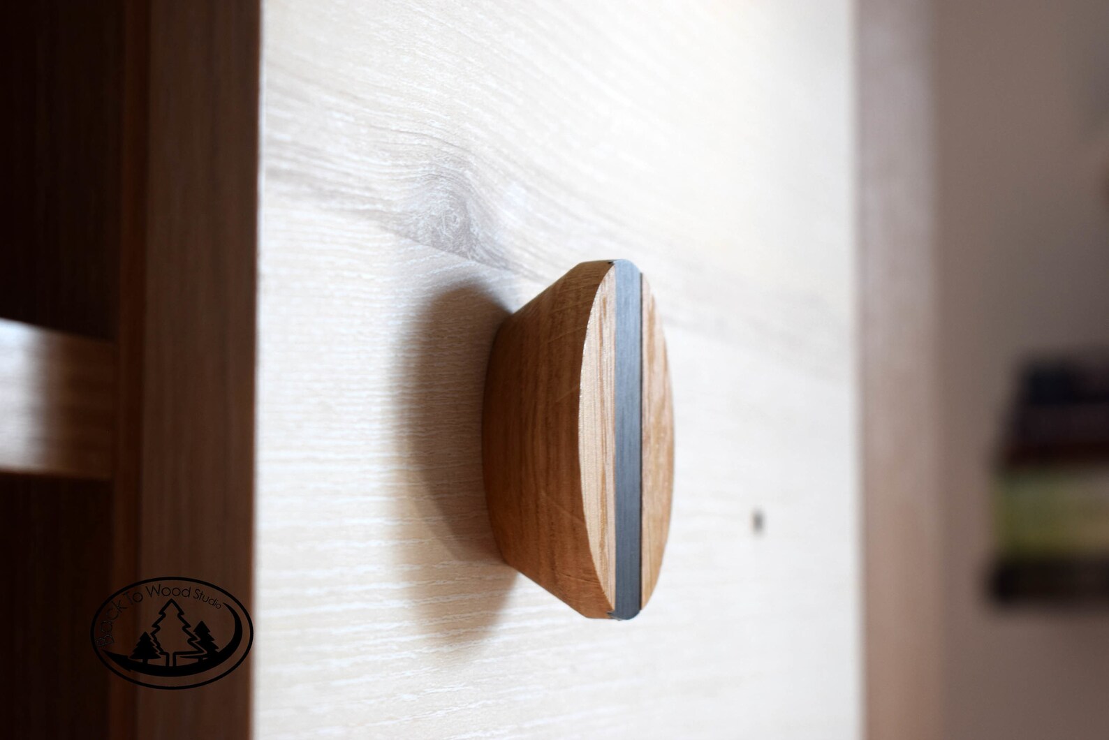 Wooden Oval Handles With Single Black Decor Wood Drawer - Etsy