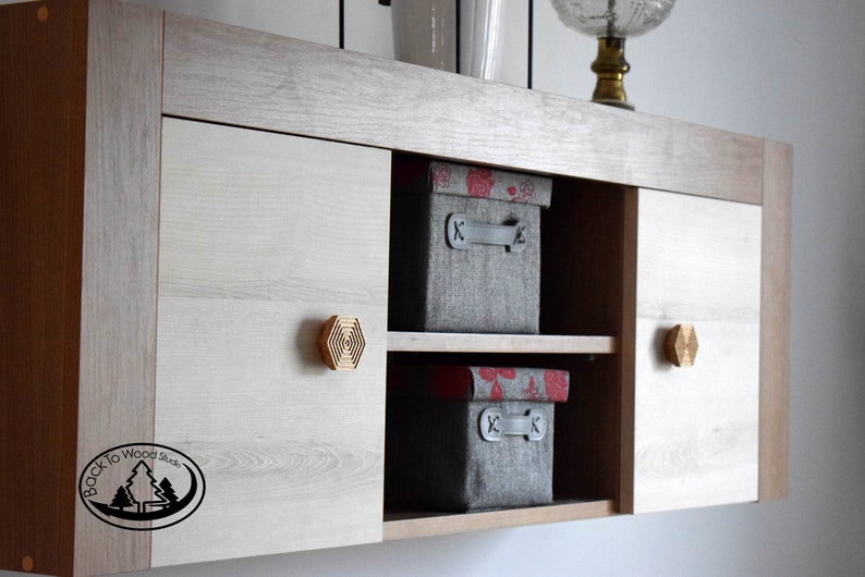 Wooden Hexagonal Handles, Wood Engraving Pattern ,wood Drawer Knobs ...