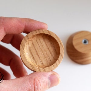 Wooden Round Concave Knobs, Wood Drawer Knobs, Oak Circle Handle ...