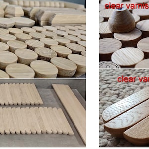 H01 Line Wooden Handles, Solid Oak, Rounded Ends, Long Cabinet Pulls ...