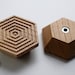 Wooden Hexagonal Handles, Wood Engraving Pattern ,wood Drawer Knobs ...