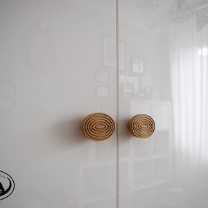Wooden Oval Handles, Wood Engraving Pattern, Wood Drawer Knobs, Oak ...