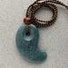 Hand Carved Jade Pendant, "blue Magatama", With Carnelian Beads and ...