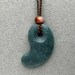 Hand Carved Jade Pendant, "blue Magatama", With Carnelian Beads and ...
